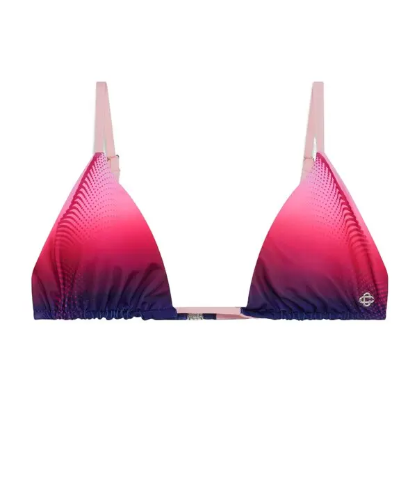 Casablanca Aubergine Gradient Triangle Bikini Top - Red