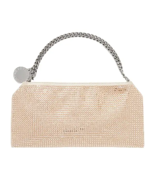 Stella McCartney Crystal-embellished Canvas Shoulder Bag - Nude
