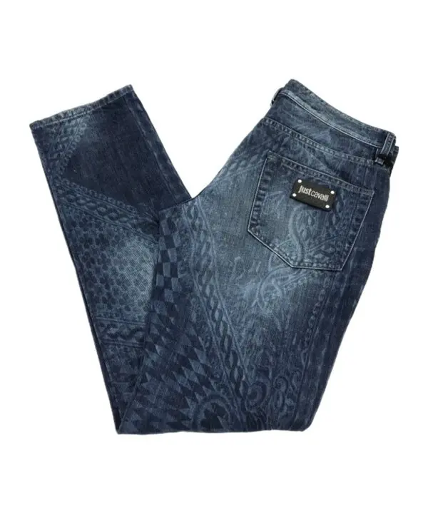 Just Cavalli Faded Details Denim Trousers