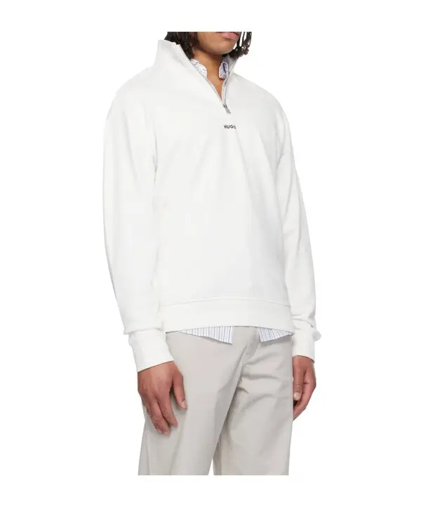 Hugo Boss Logo Zip-up Sweatshirt - White