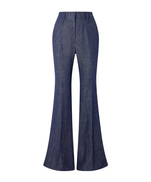 Gabriela Hearst Chambray Flared Pants - Blue