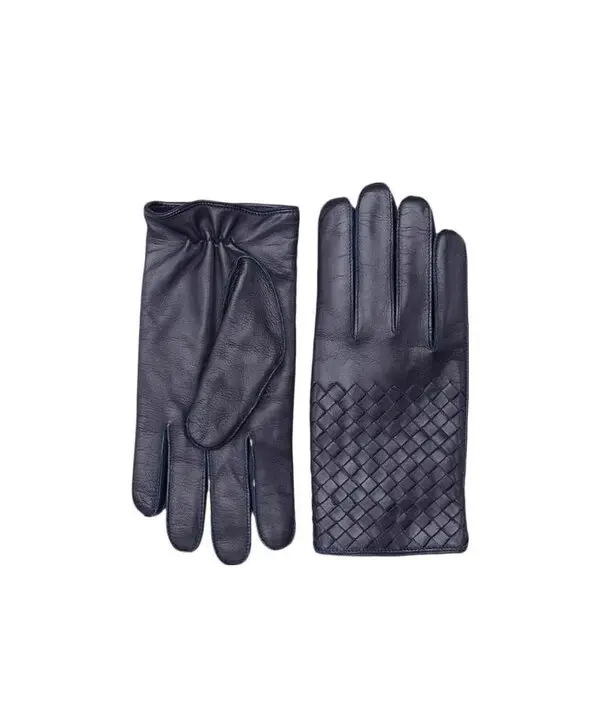 Bottega Veneta Woven Leather Gloves - Blue