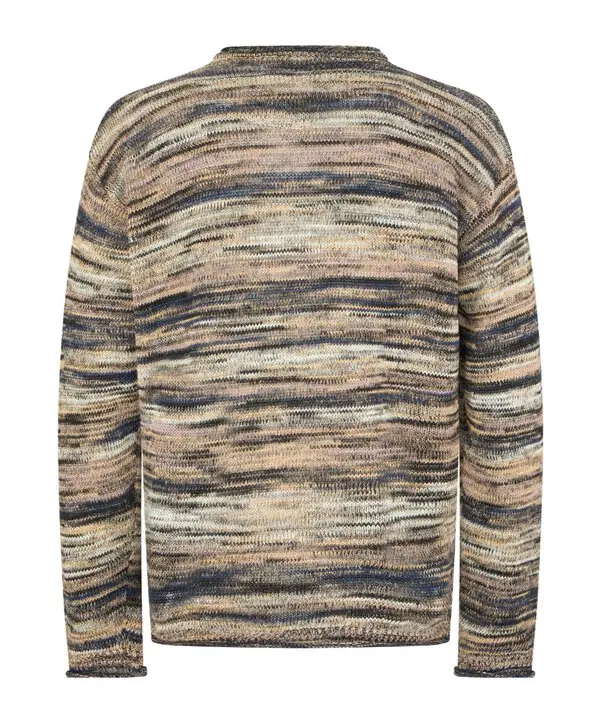 ROBERTO COLLINA Striped Crew Neck Sweater - Nude