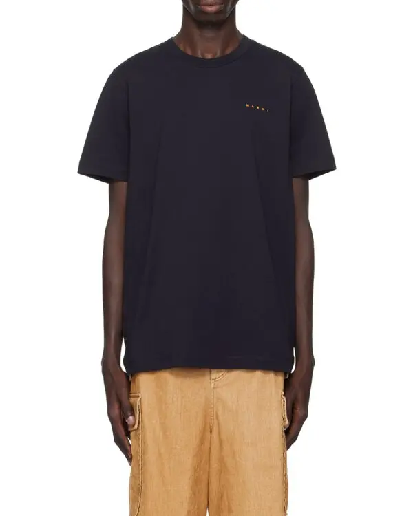 Marni Logo Printed Crewneck T-shirt - Black
