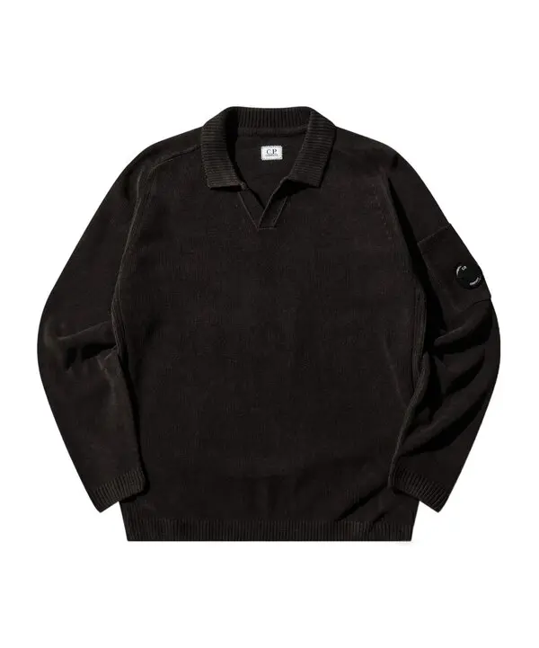 C.P. COMPANY Polo Collar Lens Knitted Sweater