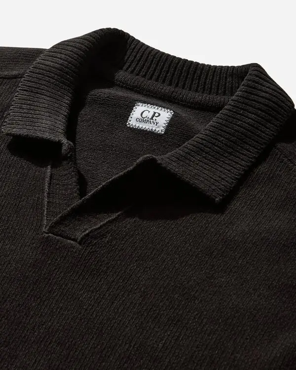 C.P. COMPANY Polo Collar Lens Knitted Sweater