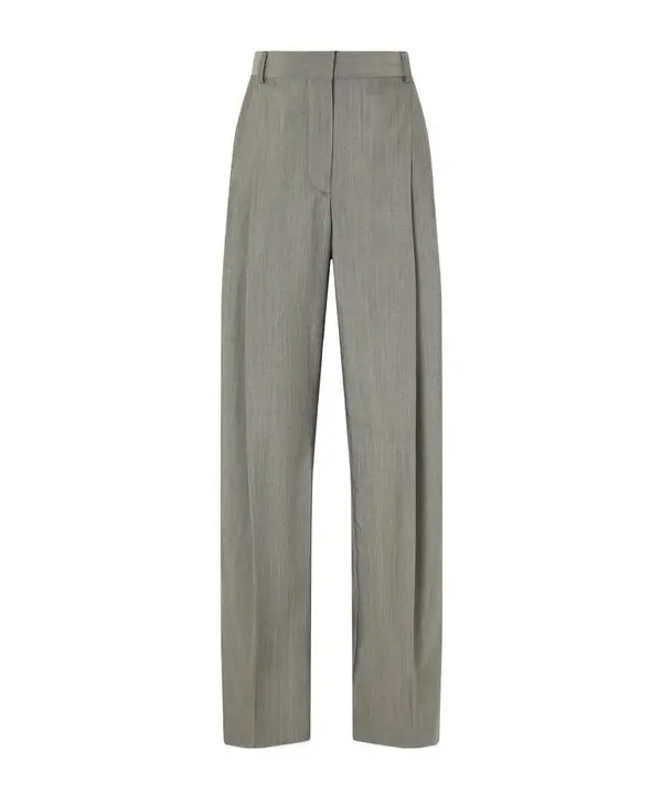 Stella McCartney Pleated Wool-blend Straight-leg Pants