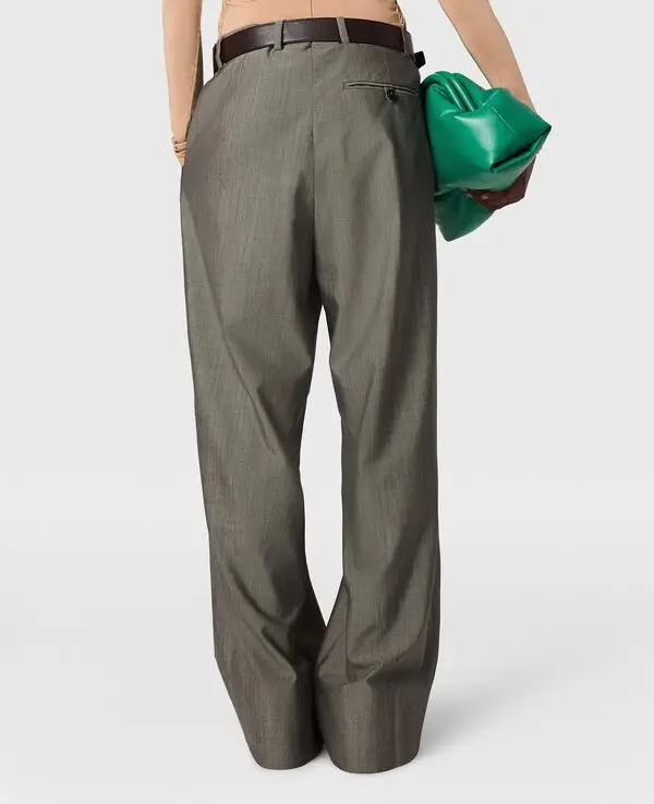 Stella McCartney Pleated Wool-blend Straight-leg Pants