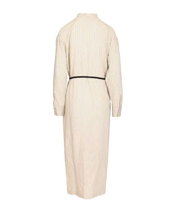 Barena Venezia Belted Waist Striped Dress - White