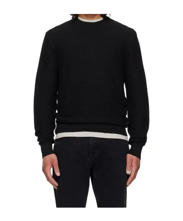 Hugo Boss Textured Crew Neck Sweater