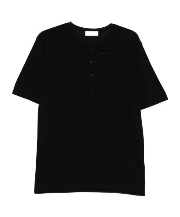 ROBERTO COLLINA Short Sleeve Knitwear With Front Button Detail