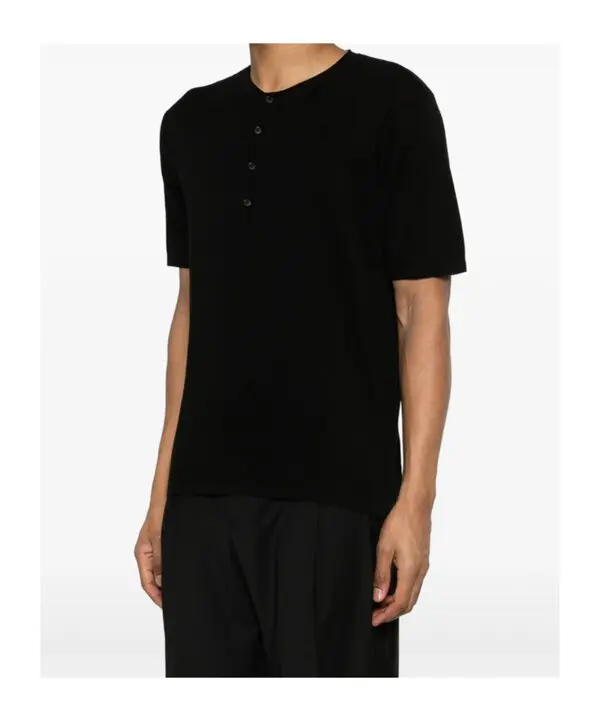 ROBERTO COLLINA Short Sleeve Knitwear With Front Button Detail