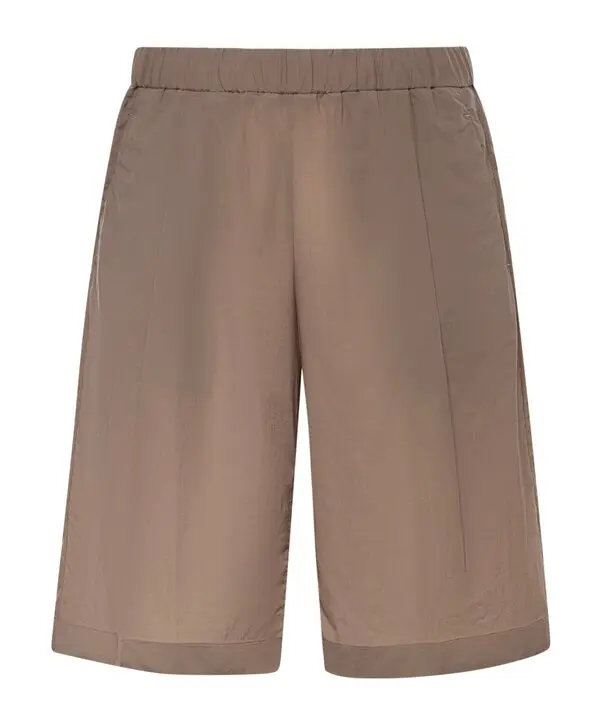 Herno Pleated Elastic-waist Shorts - Brown