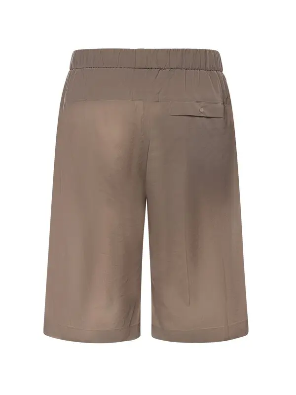 Herno Pleated Elastic-waist Shorts - Brown