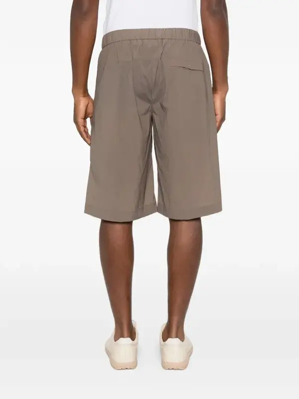 Herno Pleated Elastic-waist Shorts - Brown