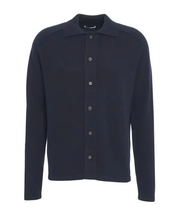Soft Goat Buttoned Long-sleeve Sweater