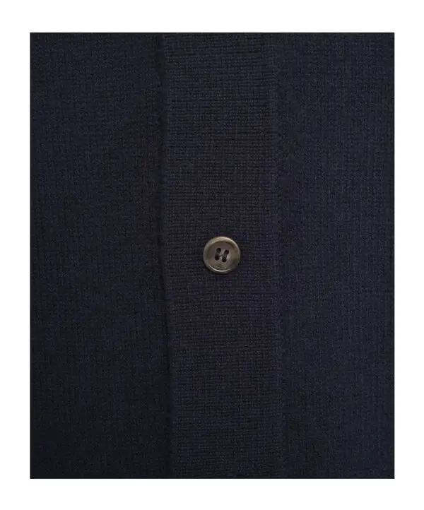 Soft Goat Buttoned Long-sleeve Sweater