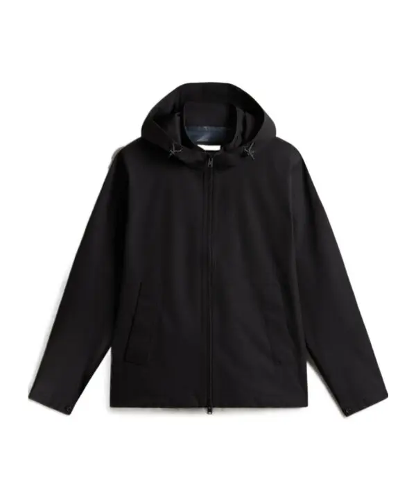 Woolrich Softshell Zip-up Hooded Jacket - Black