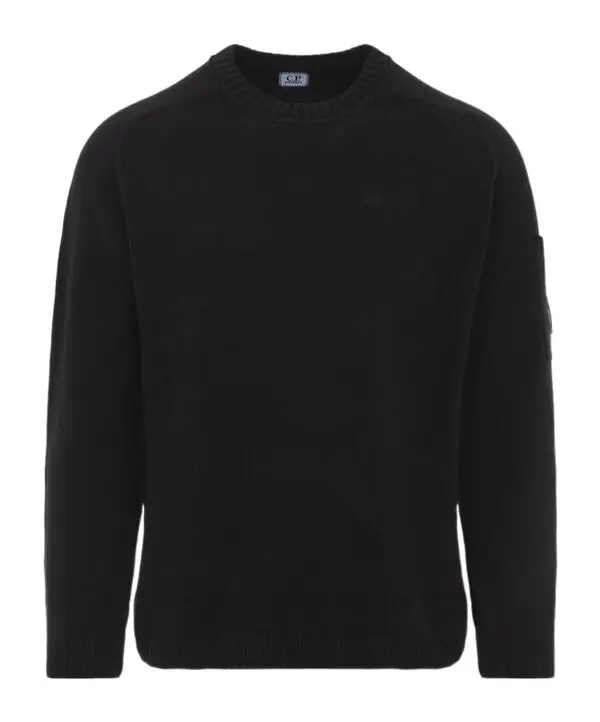 C.P. COMPANY Long-sleeved Crewneck Jumper - Black
