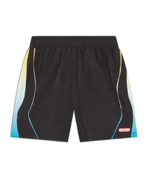 Casablanca Football Windbreaker Shorts With Drawstring Waistband And Zip Pocket - Black