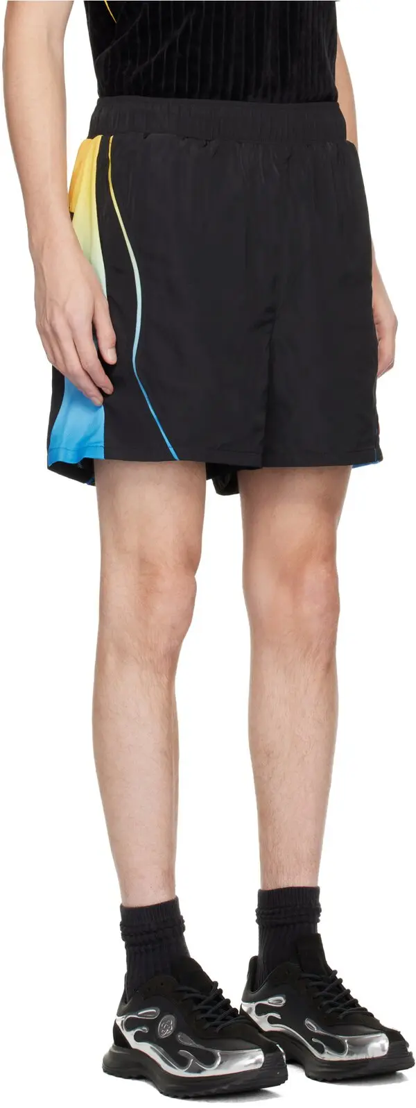 Casablanca Football Windbreaker Shorts With Drawstring Waistband And Zip Pocket