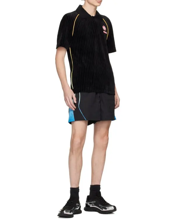 Casablanca Football Windbreaker Shorts With Drawstring Waistband And Zip Pocket