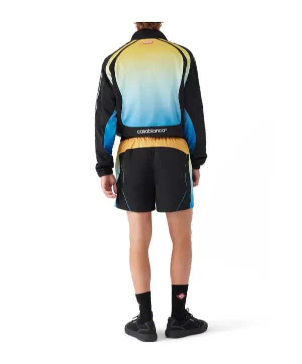 Casablanca Football Windbreaker Shorts With Drawstring Waistband And Zip Pocket