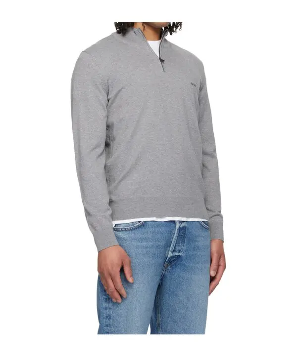 Hugo Boss Quarter Zip Knit Sweater - Grey