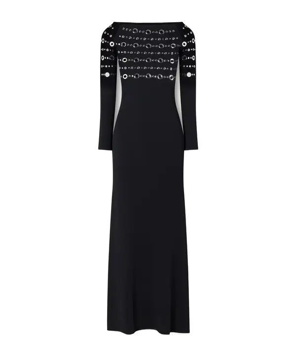 Rabanne Eyelet-embellished Jersey Midi Dress