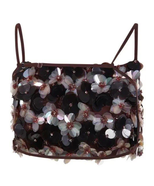 P.a.r.o.s.h Sequin Embellished Cropped Tank Top