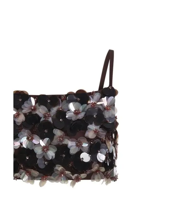 P.a.r.o.s.h Sequin Embellished Cropped Tank Top