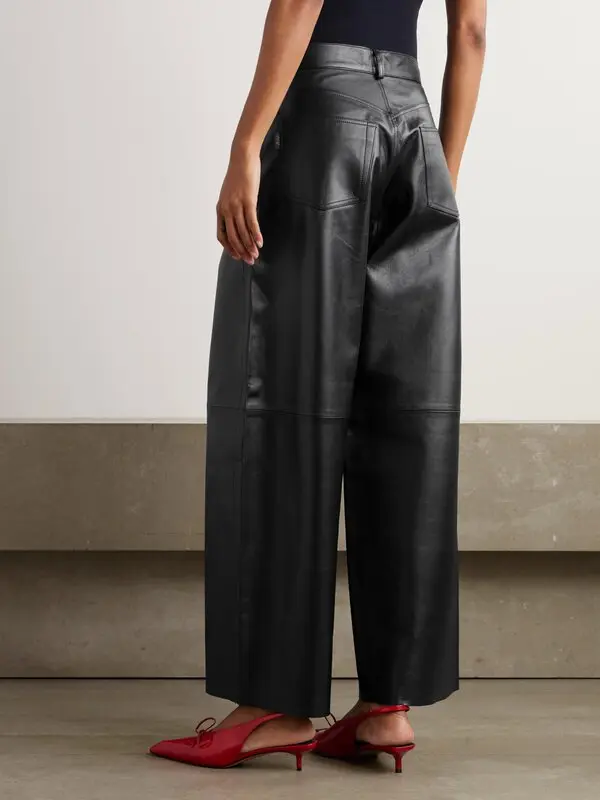HAIKURE Panelled Leather Wide-leg Trousers
