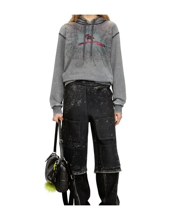 DIESEL® Graphic Hooded Sweater With Rhinestone Embellishments