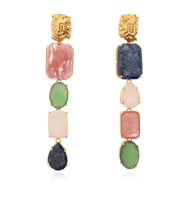 Balmain Stone Detailed Clip-on Earrings - Multicolor