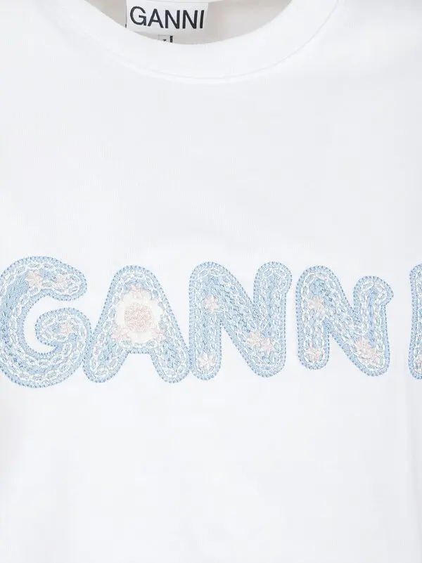GANNI Crewneck T-shirt - White