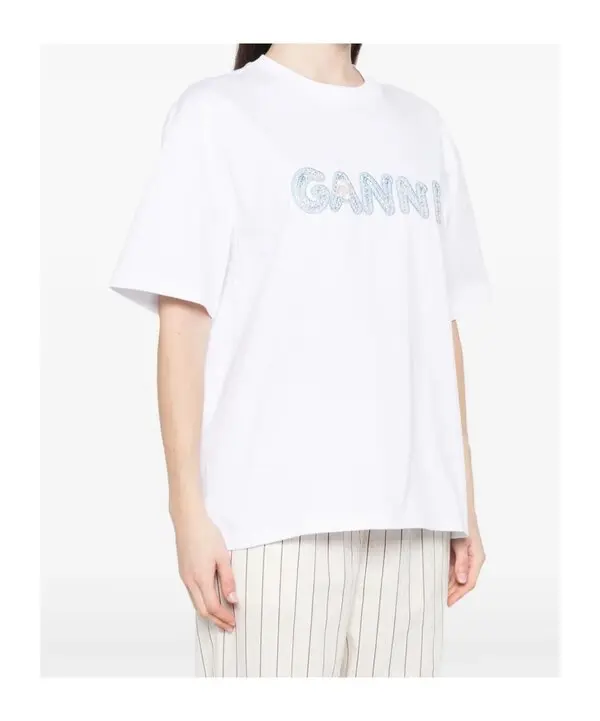 GANNI Crewneck T-shirt - White