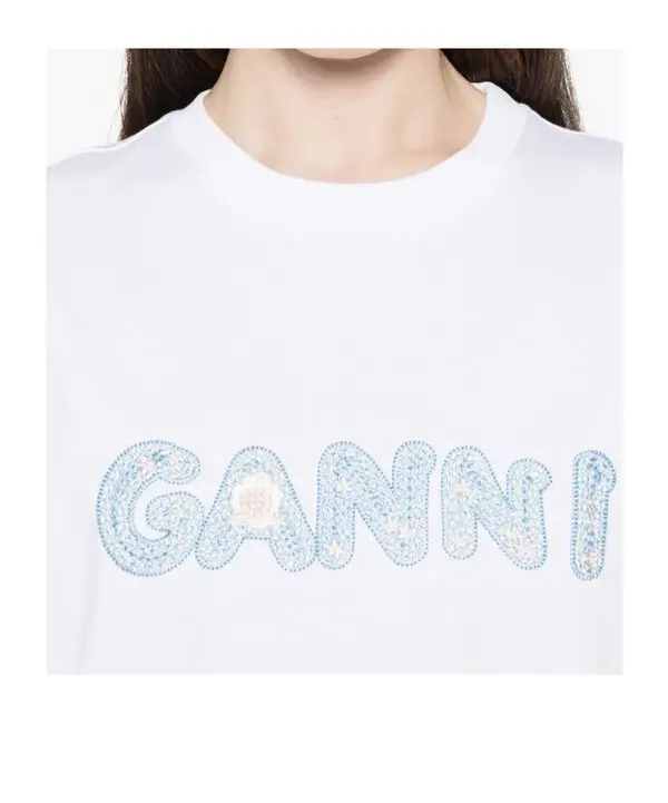 GANNI Crewneck T-shirt - White