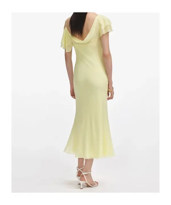 SELF-PORTRAIT Georgette Frill Midi Dress