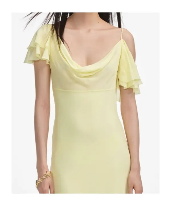 SELF-PORTRAIT Georgette Frill Midi Dress