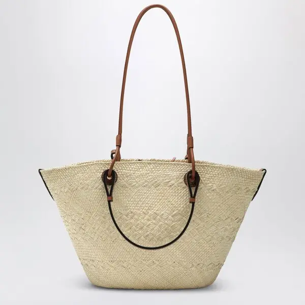 Loewe Woven Raffia Shoulder Bag With Anagram Logo
