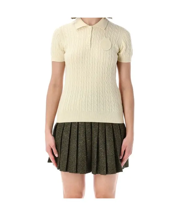 Dior Short Sleeve Polo Sweater - Nude