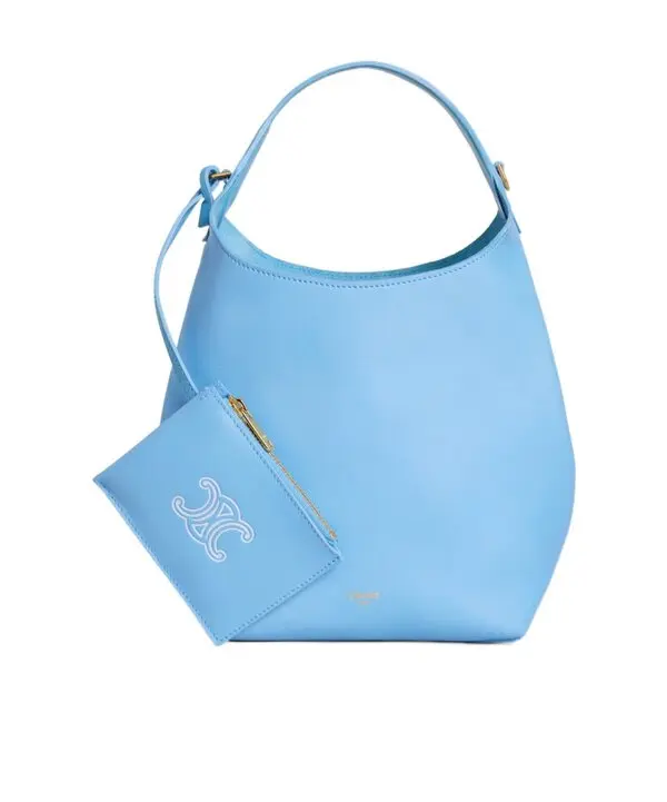 Celine Small Hobo Bag In Supple Smooth Calfskin - Blue