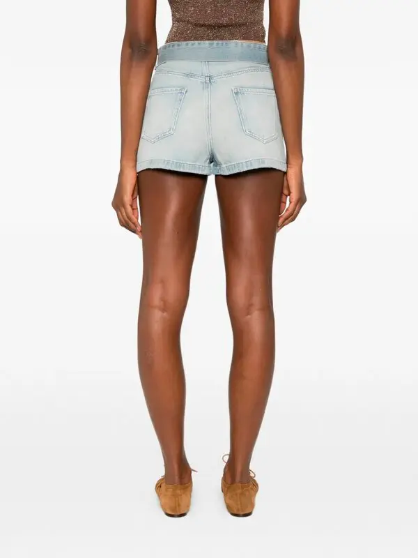TWINSET Belted Denim Shorts
