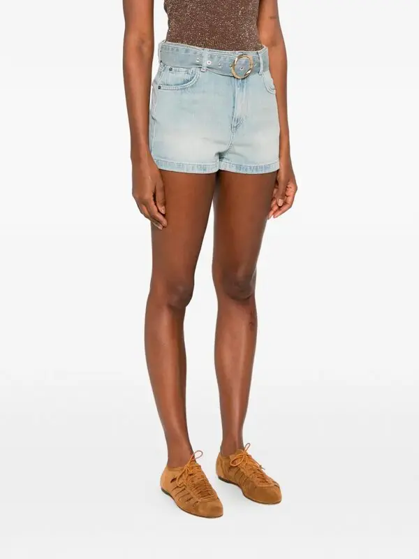 TWINSET Belted Denim Shorts - No