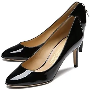 FERRAGAMO Shallow High-heeled Pumps With Zip Detailing