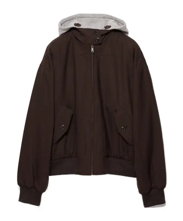 Prada Hooded Rush Stitch Jacket - Ebony