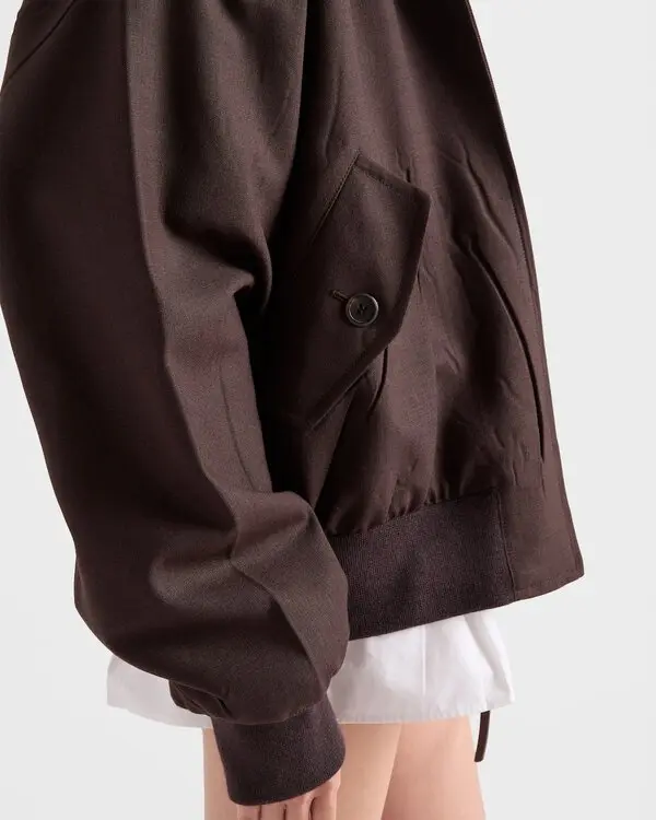 Prada Hooded Rush Stitch Jacket - Ebony