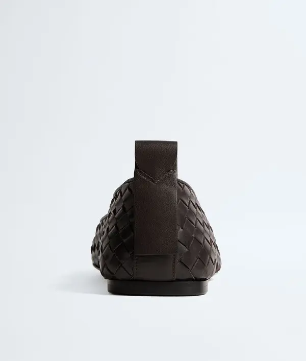 Bottega Veneta Charlotte Ballerina In Woven Leather - Espresso