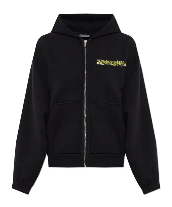 Balenciaga Spray Logo Zipped Hoodie