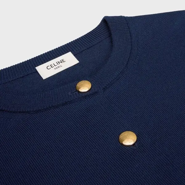 Celine Cardigan In Fine Wool - Dark Blue